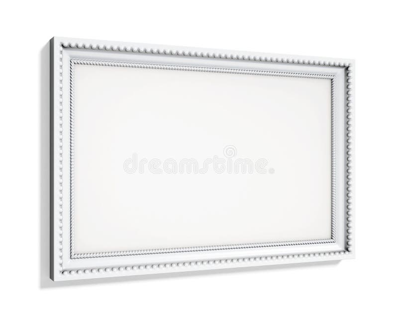 Wit Rechthoekig Kader Op Witte Achtergrond 3D Renderi Stock Illustratie ...