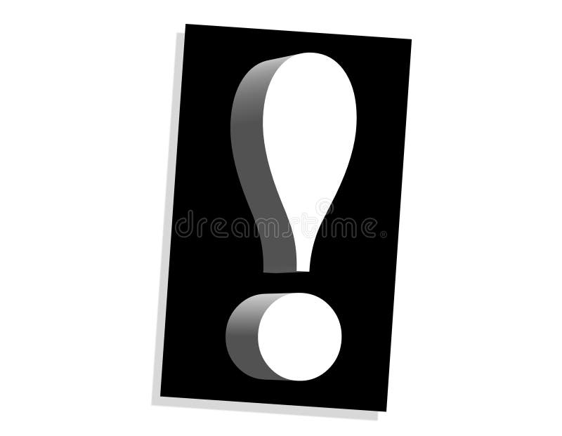 Wit uitroepteken op zwarte stock illustratie. Illustration of symbool ...