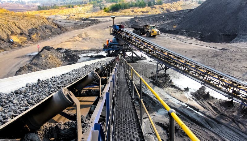 Coal Ore on a Conveyor Belt for Processing Editorial Stock Photo ...