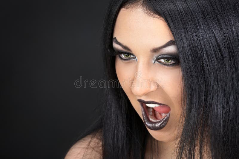 Evil Expression on Vampire Face Stock Photo - Image of devilish, witch ...