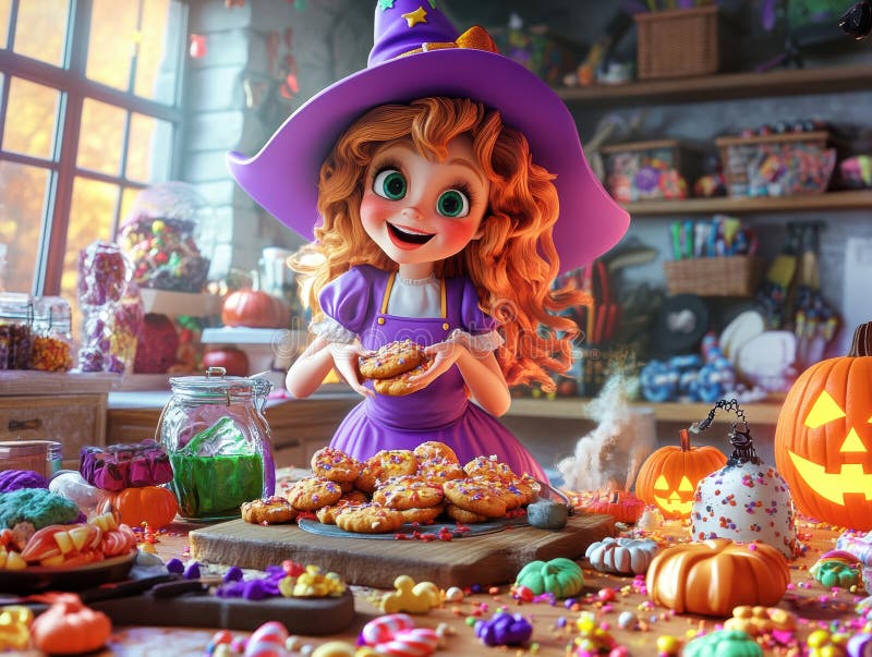Witch Baking Cookies stock illustration. Illustration of fantasy ...