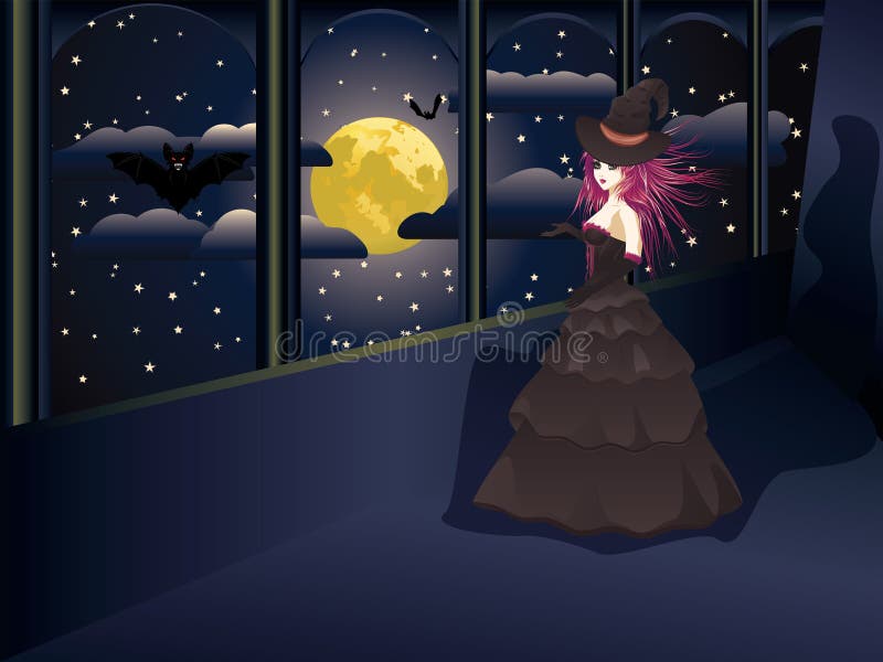 Balcony at night stock illustration. Illustration of nature - 12612797