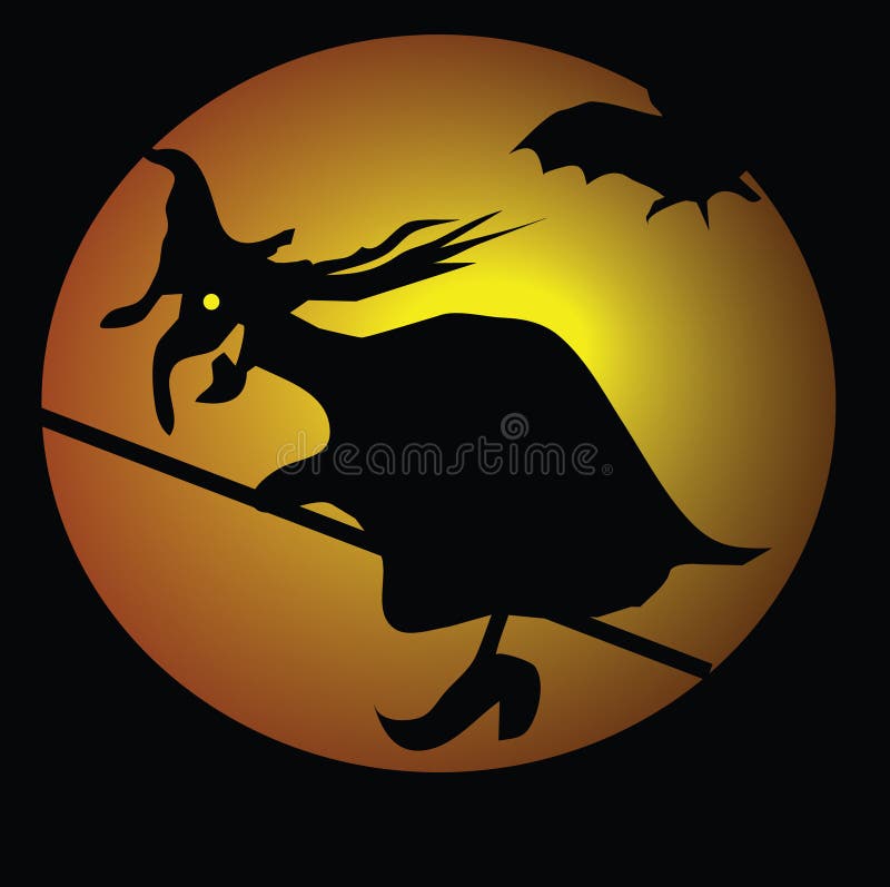 Witch and bats stock vector. Illustration of mistery - 11344189
