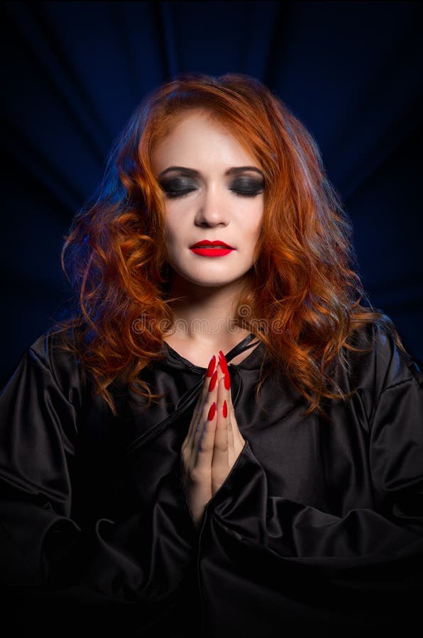 Witch On Blue Rays Background Stock Image - Image of ghost, closed ...