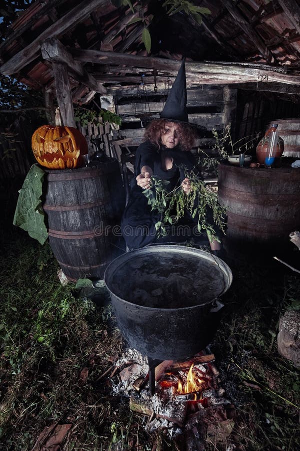 Witch boiling spells stock photo. Image of fantasy, figure - 133150744