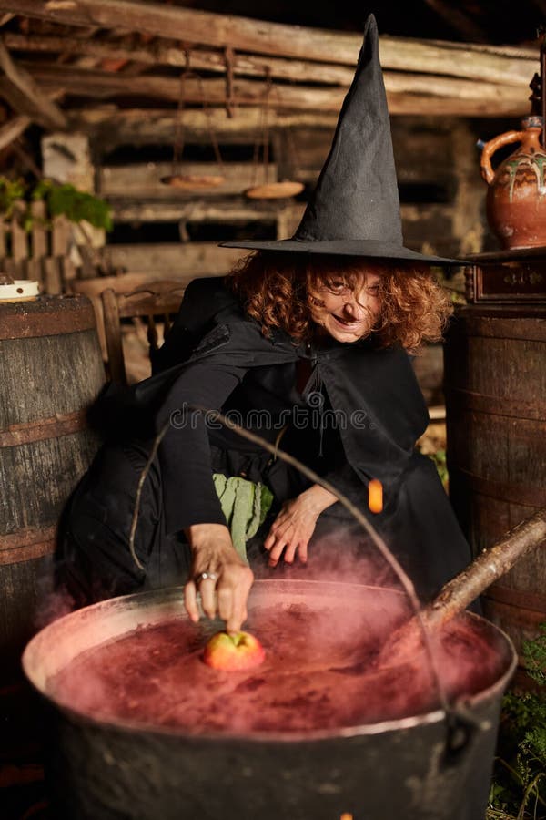 Witch boiling spells stock image. Image of costume, holiday - 133150849