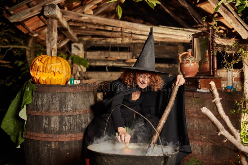 Witch boiling spells stock photo. Image of hidden, cast - 133150860