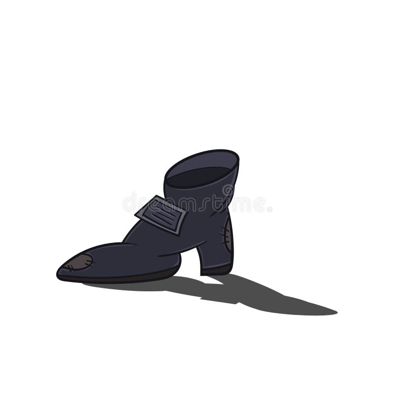 Witch Boot on a White Background with Shadow. Illustration for ...