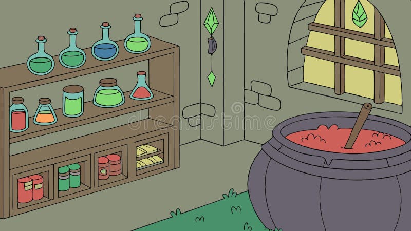 Witch Brewing Potion, Halloween Magic and Spooky Spell Casting Scene ...