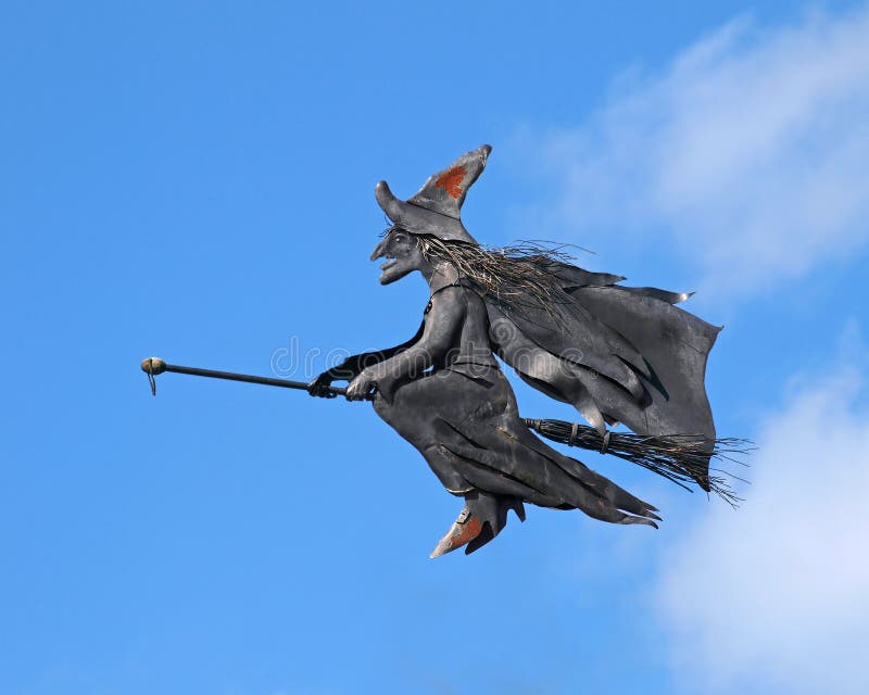 Witch on a broom stock photo. Image of black, parkinson - 16167168