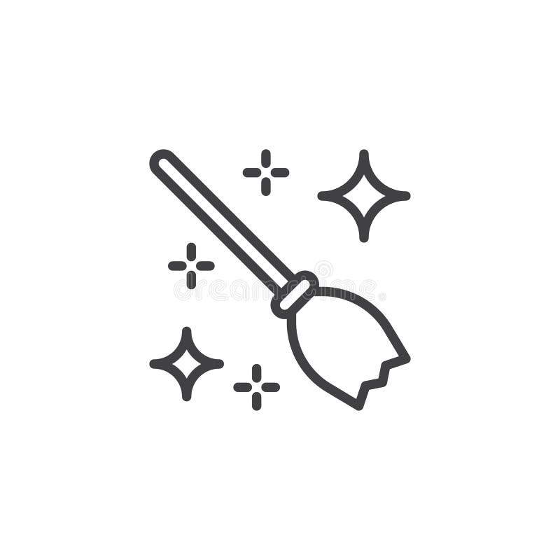 Witch Broom Icon Outline Style Stock Illustrations – 255 Witch Broom Icon Outline Style Stock ...