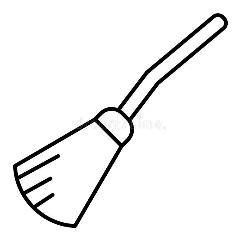 Witch`s Broom Line Icon. Sweeping Broom Web Vector Illustration ...