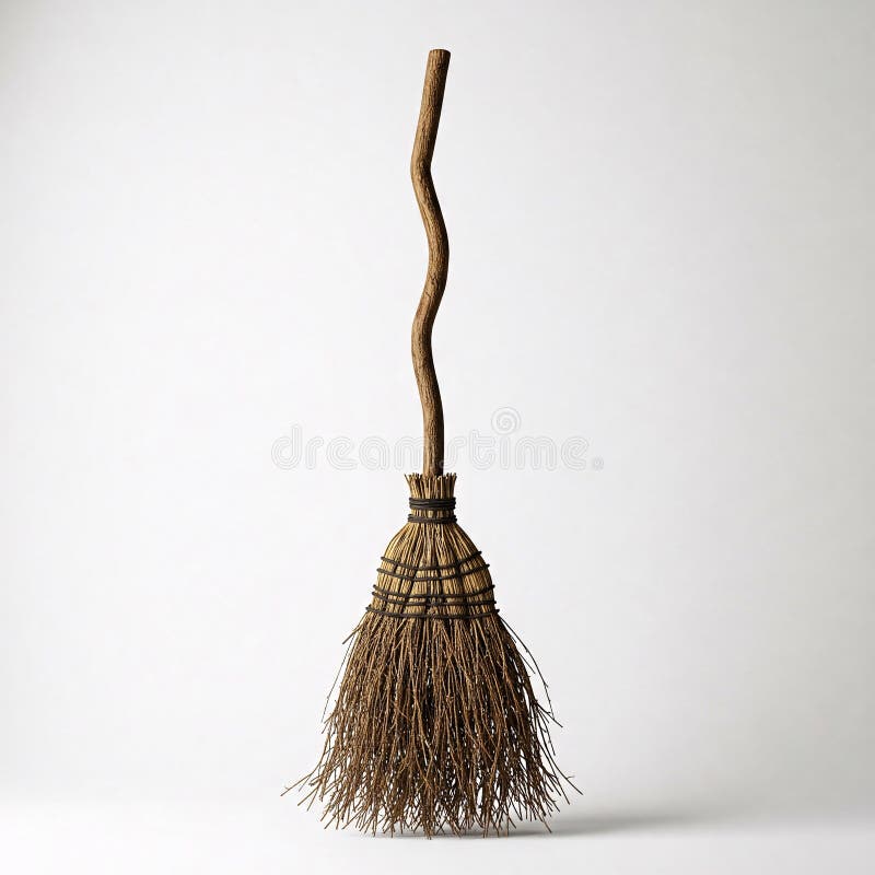 Witch Broom on a White Background. 3d Render Illustration Front View ...