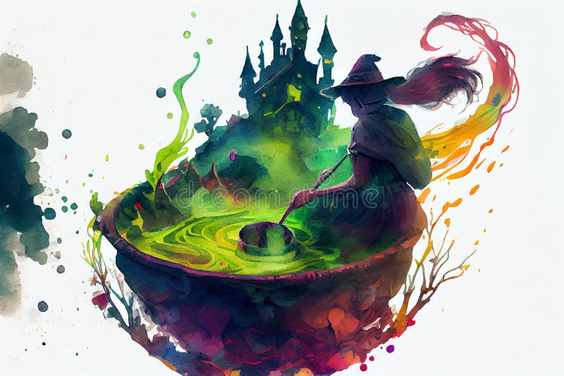 A Witch Bubbling Cauldron, Wizardry and Magic, Generative Ai ...