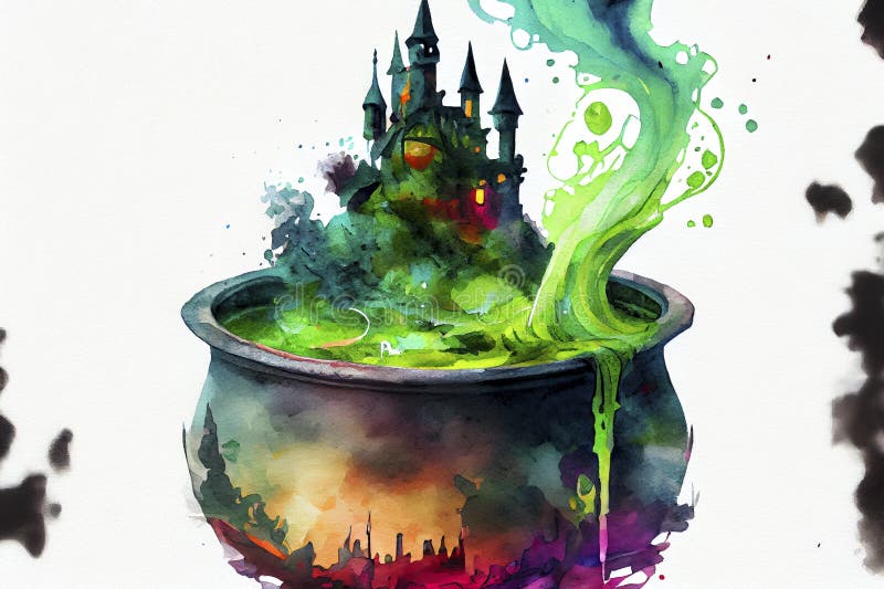 A Witch Bubbling Cauldron, Wizardry and Magic, Generative Ai ...