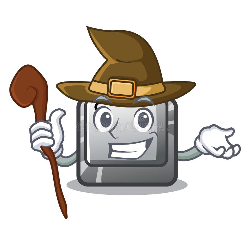 Witch Button S on a Computer Cartoon Stock Vector - Illustration of ...