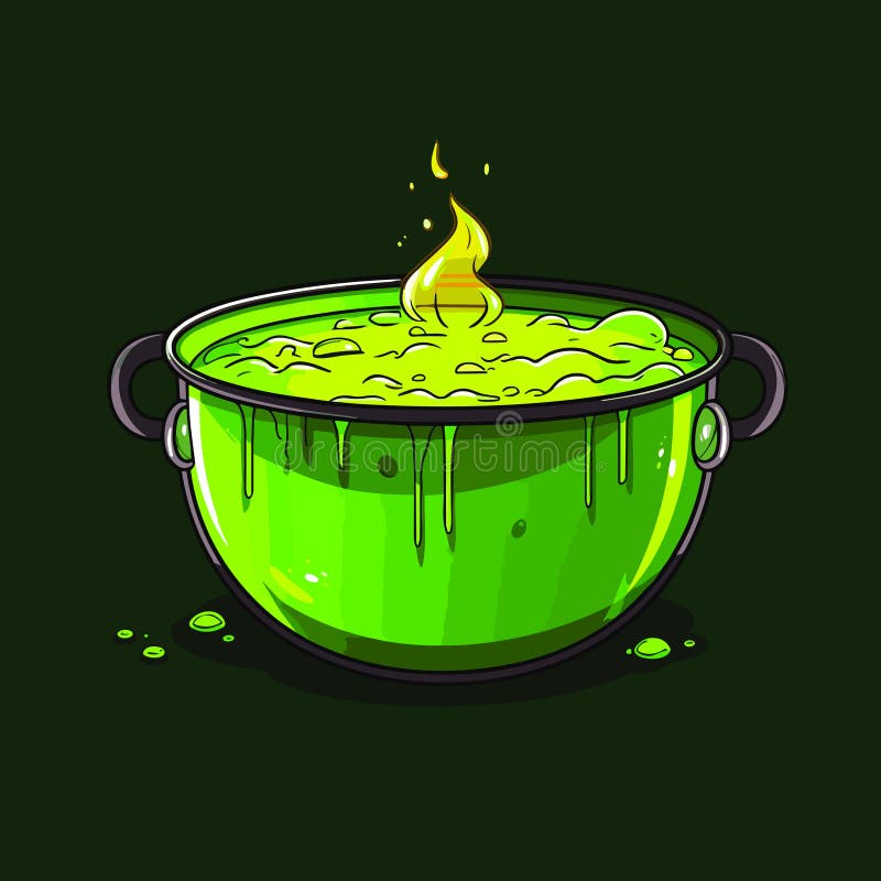 Witch Cauldron with Bubbling Liquid Magic Potion. Symbol of Witchcraft ...