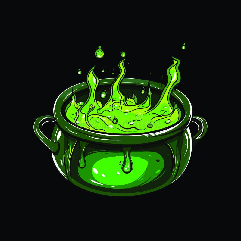 Witch Cauldron with Bubbling Liquid Magic Potion. Symbol of Witchcraft ...