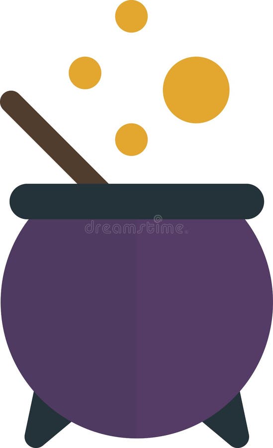 Witch Cauldron Illustration in Minimal Style Stock Vector ...