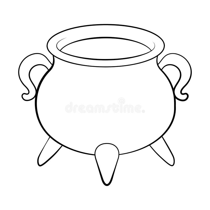 Witch Cauldron with Green Potion, Bubbling Witches Brew. Realistic ...