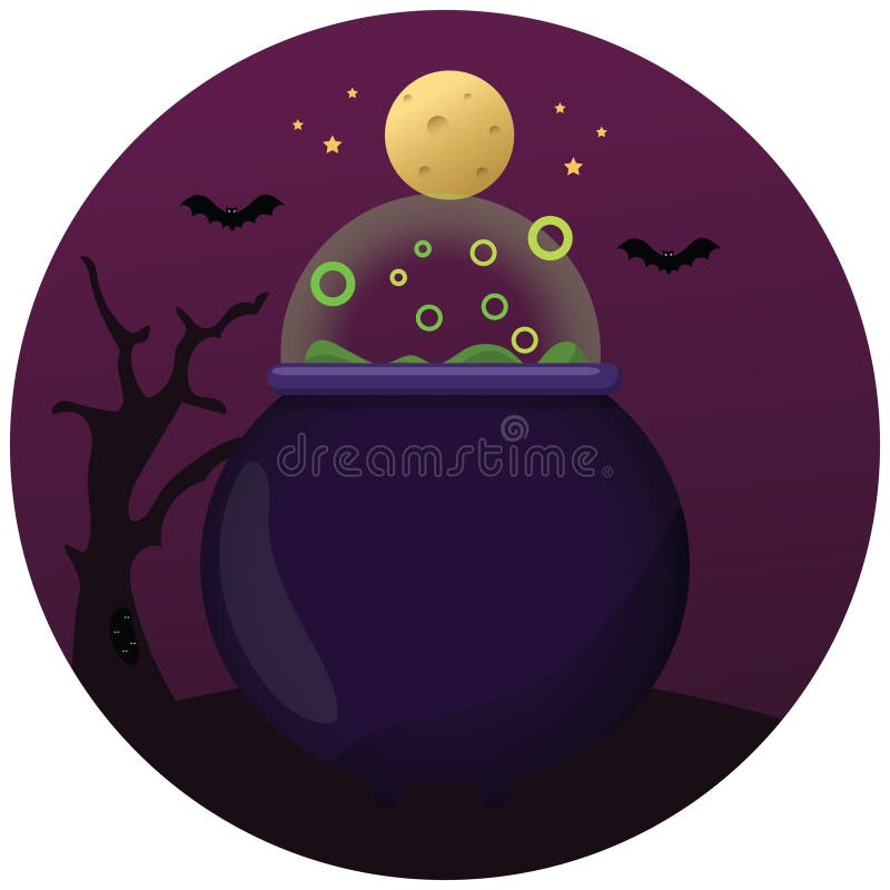 Witch Cauldron. Vector Illustration Decorative Design Stock Vector ...