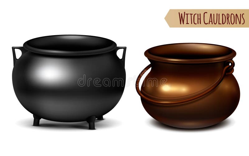 Witch Cauldrons Realistic stock vector. Illustration of open - 212397401