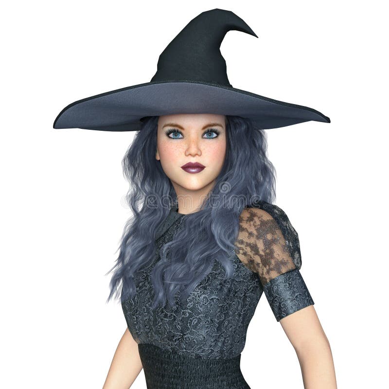 Witch costume woman stock photo. Image of pose, rendering - 101675712
