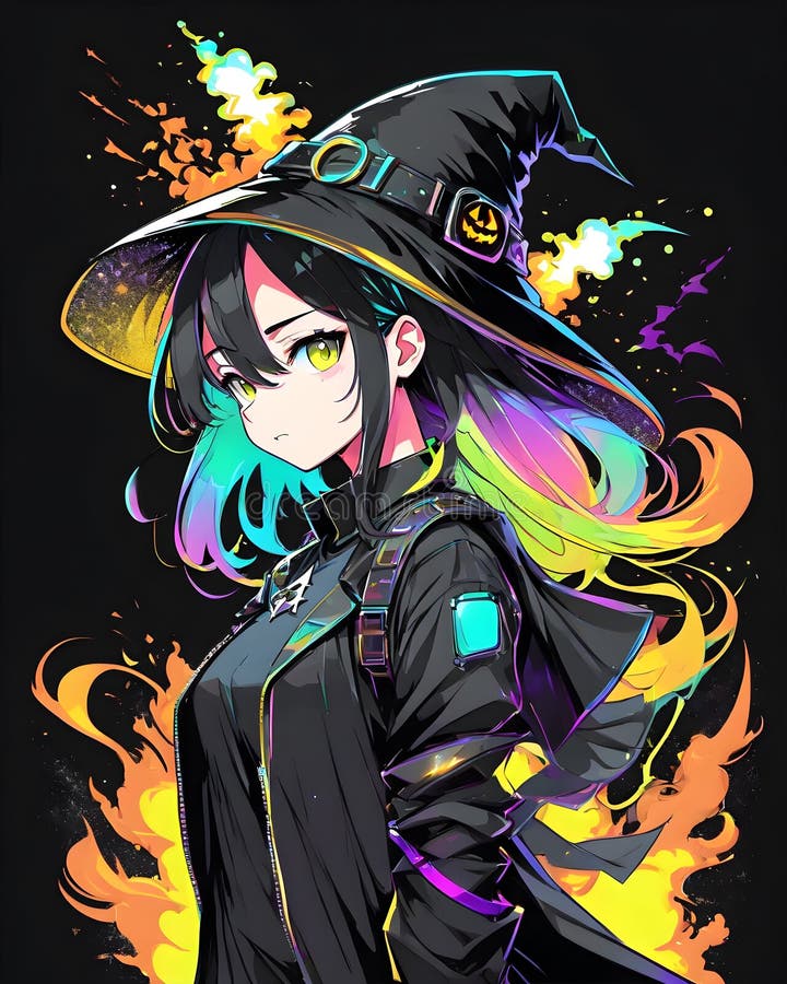 Witch Creates Colorful Splash Pattern Stock Vector - Illustration of ...