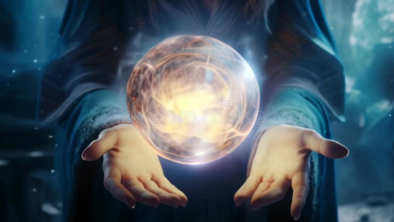 The Witch is Creating a Complex Fire Spell. Game Art Style Animation ...