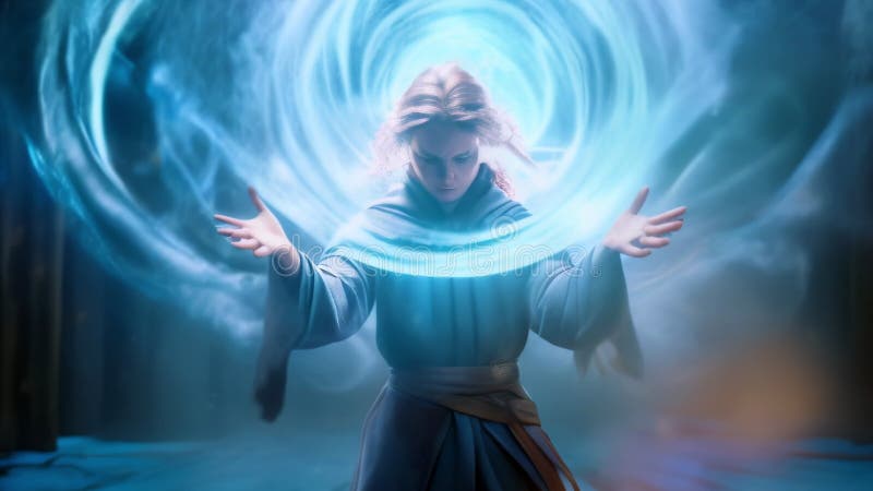 The Witch is Creating a Complex Spell. Game Art Style Animation Stock ...