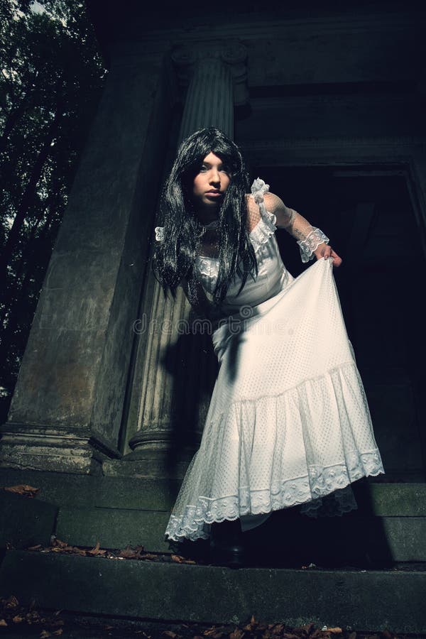 Witch from a Crypt in the Cemetery Stock Image - Image of fear, magic ...