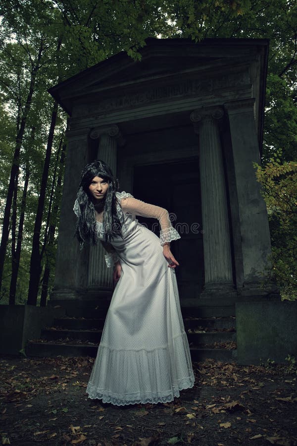 Witch from a Crypt in the Cemetery Stock Image - Image of mystery ...