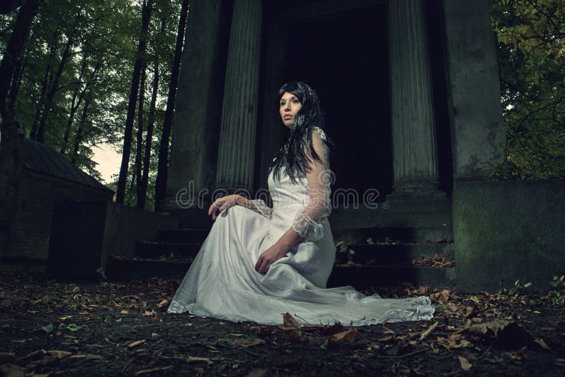 Witch from a Crypt in the Cemetery Stock Image - Image of evil, crypt ...