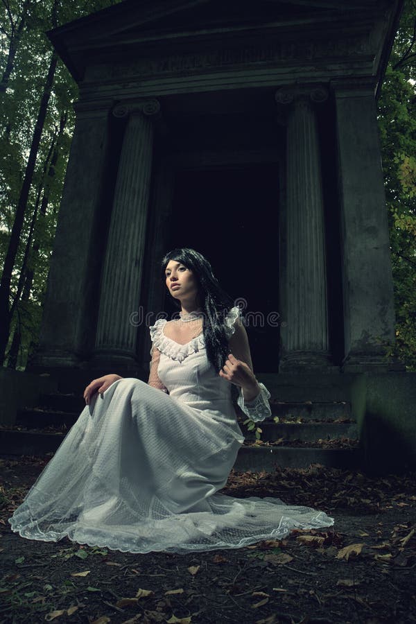 Witch from a Crypt in the Cemetery Stock Image - Image of enchanted ...