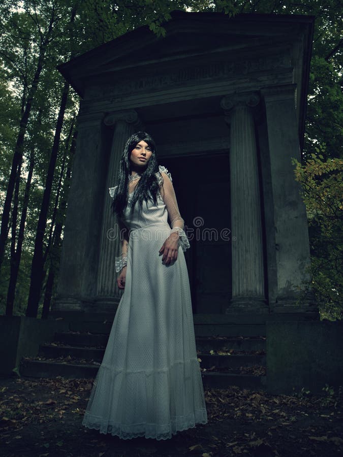 Witch from a Crypt in the Cemetery Stock Image - Image of fear, magic ...
