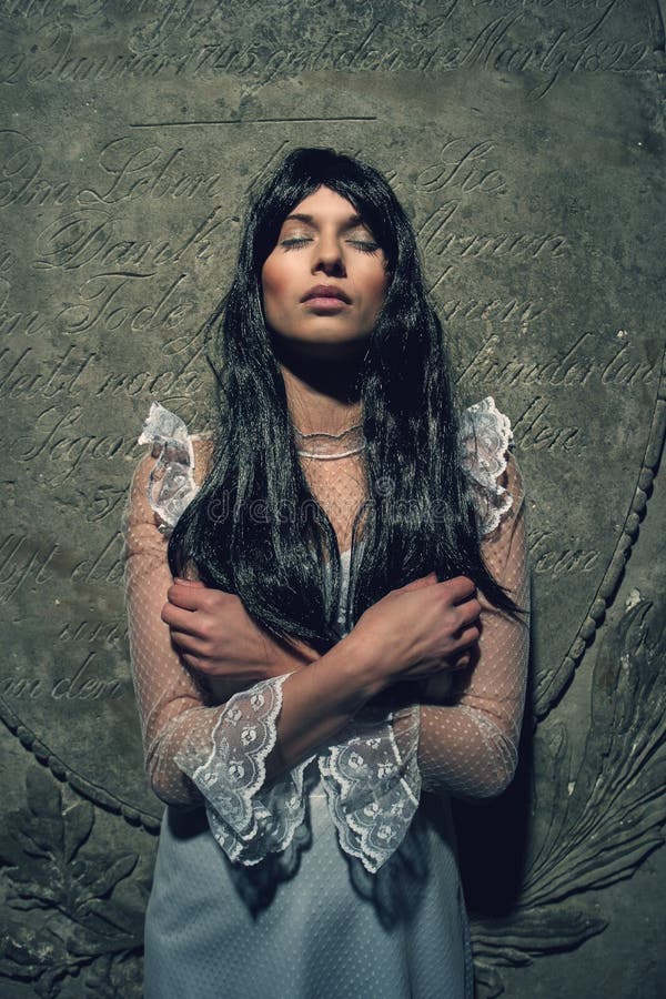 Witch from a Crypt in the Cemetery Stock Photo - Image of daemon, night ...