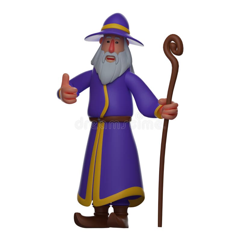 Witch 3D Cartoon Illustration Giving a Thumb Up Stock Illustration ...