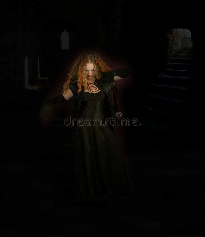 Witch dancing in monastery stock image. Image of frightening - 3226411