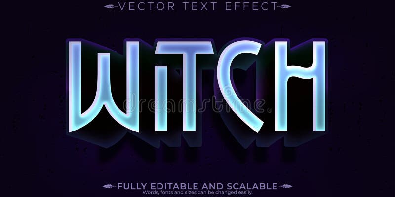 Witch Editable Text Effect, Editable Magic and Spell Text Style Stock Vector - Illustration of ...