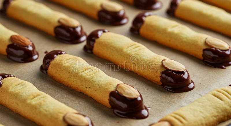 Witch Finger Cookies with Chocolate and Almonds Stock Illustration ...