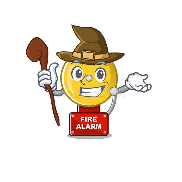 Witch Fire Alarm with the Character Shape Stock Vector - Illustration ...