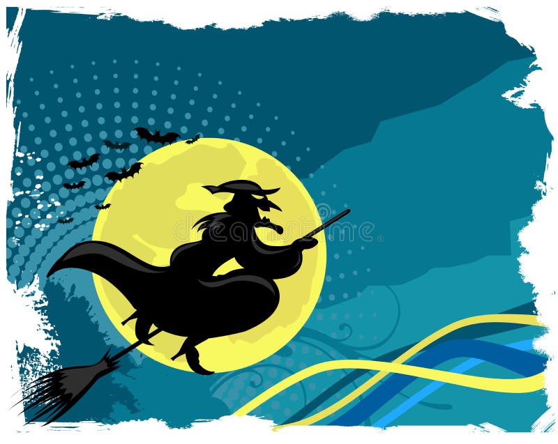 Witch flying banner stock photo. Image of trick, shiny - 36143886