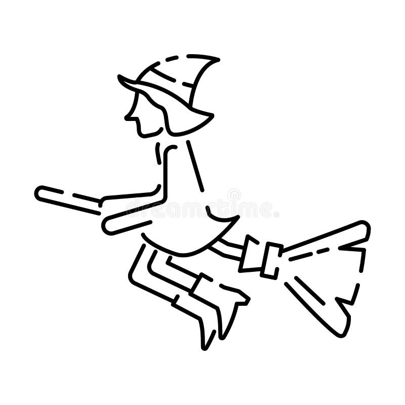 Flying Witch Outline Stock Illustrations – 909 Flying Witch Outline ...