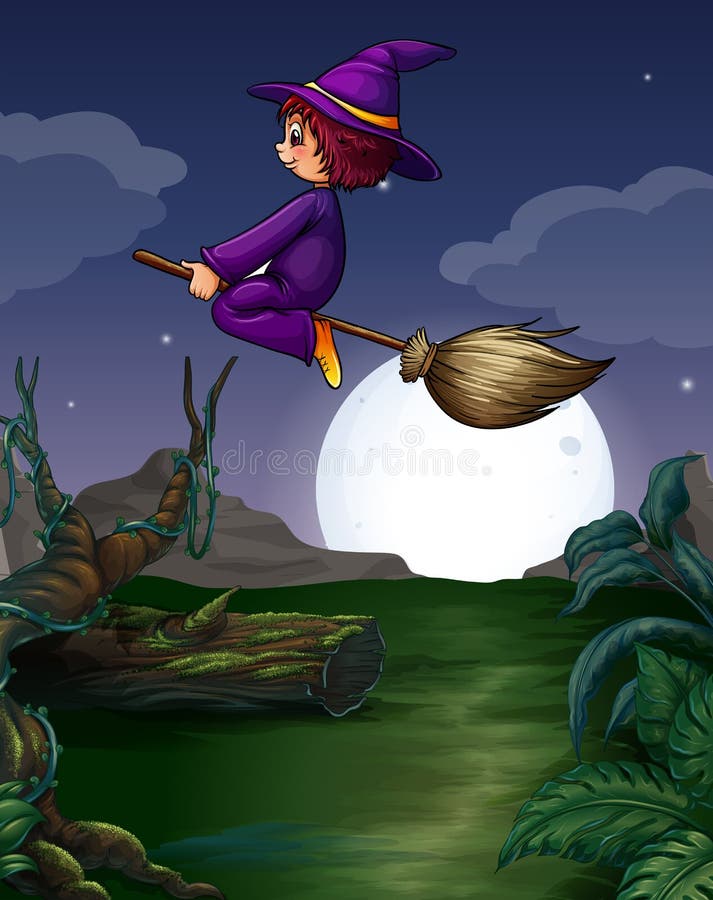 Witch Riding Broom Stock Illustrations – 340 Witch Riding Broom Stock ...