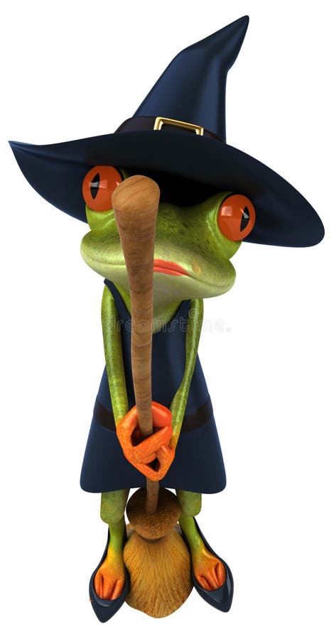 Witch Frog - 3D Illustration Stock Illustration - Illustration of ...