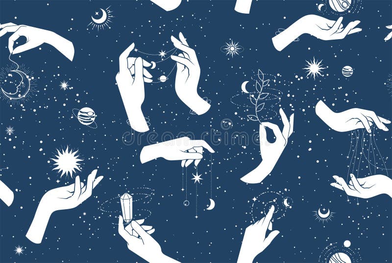 Mystical Magic Symbols, Occult Tarot Signs with Sun, Moon and Stars ...