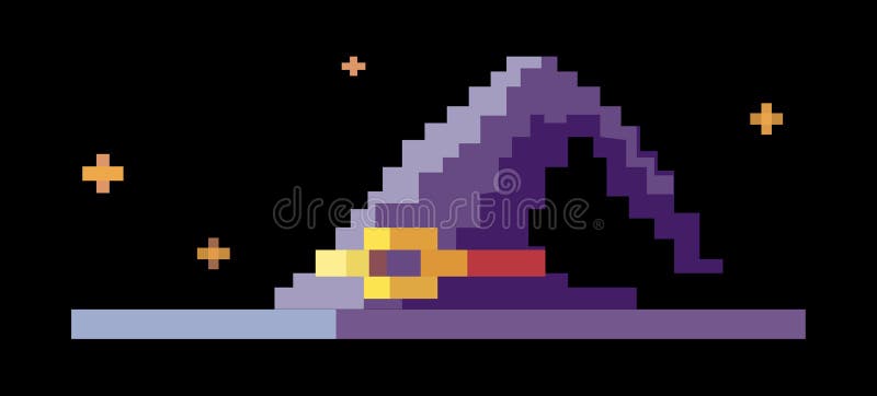 Witch hat in 8-bit style. stock vector. Illustration of witch - 294789205
