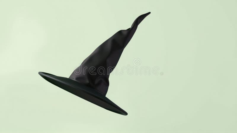Witch Hat Floating Against Pale Green Background. AI Generation Stock ...