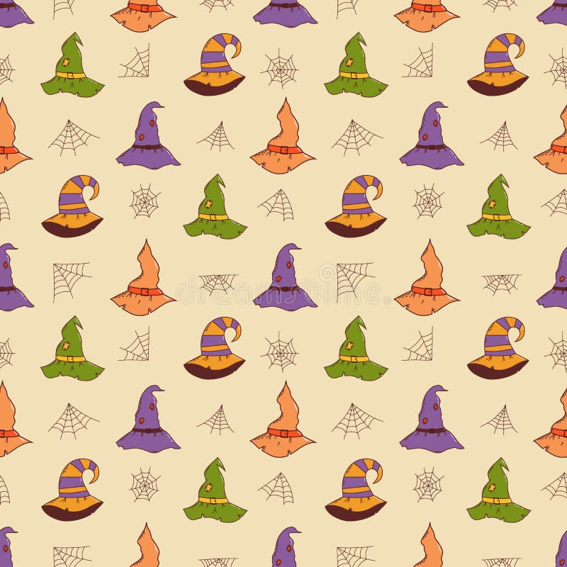 Witch Hat Seamless Pattern. Halloween Element. Trick or Treat Concept Stock Vector ...