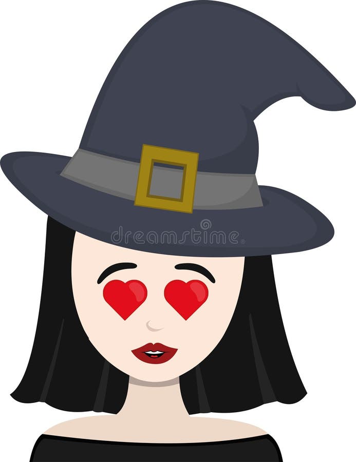 Witch hearts eyes cartoon stock vector. Illustration of heart - 322916823